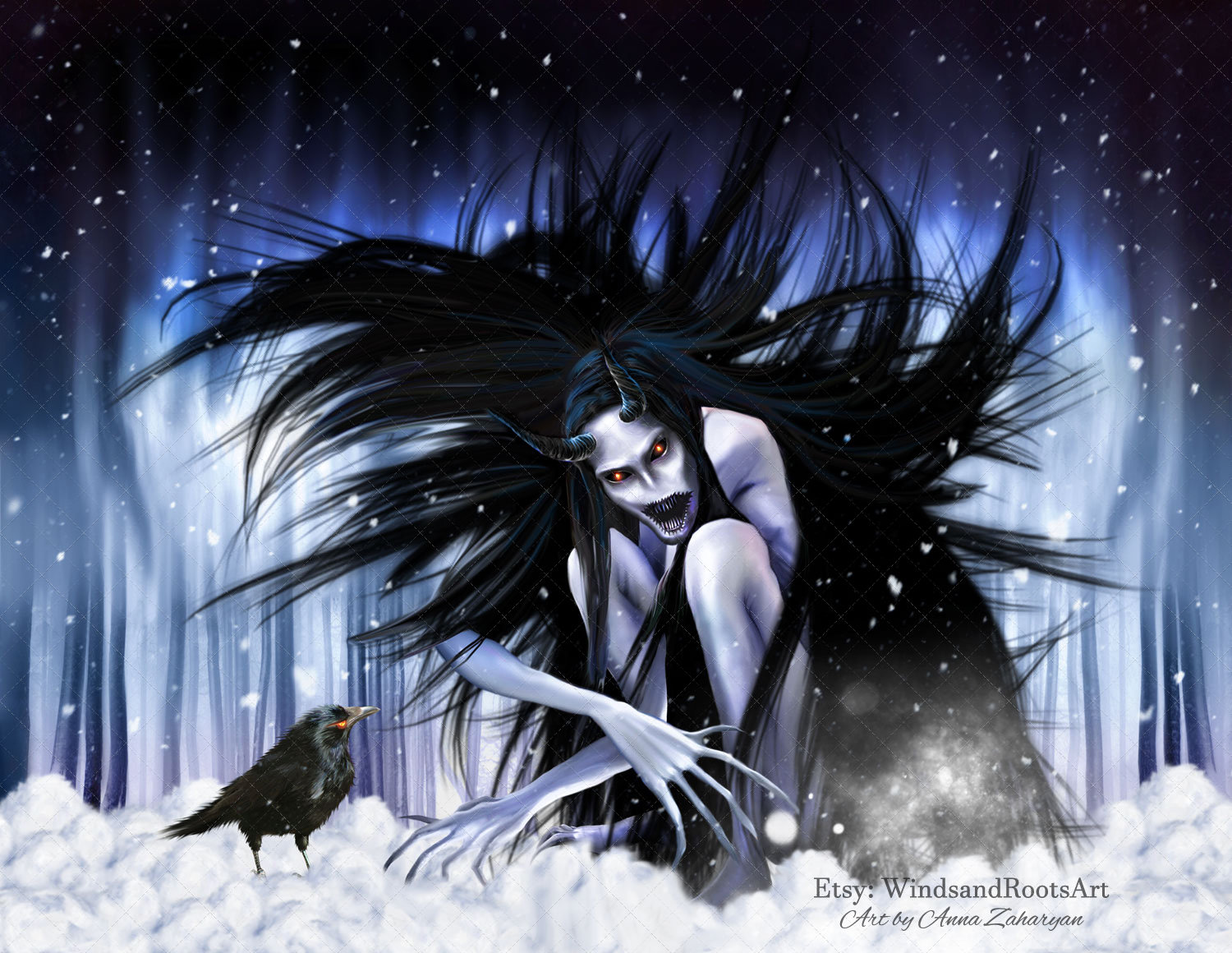 Yurei Yokai Fine Art Print Fantasy Elemental Art Japanese Mythology Art ...