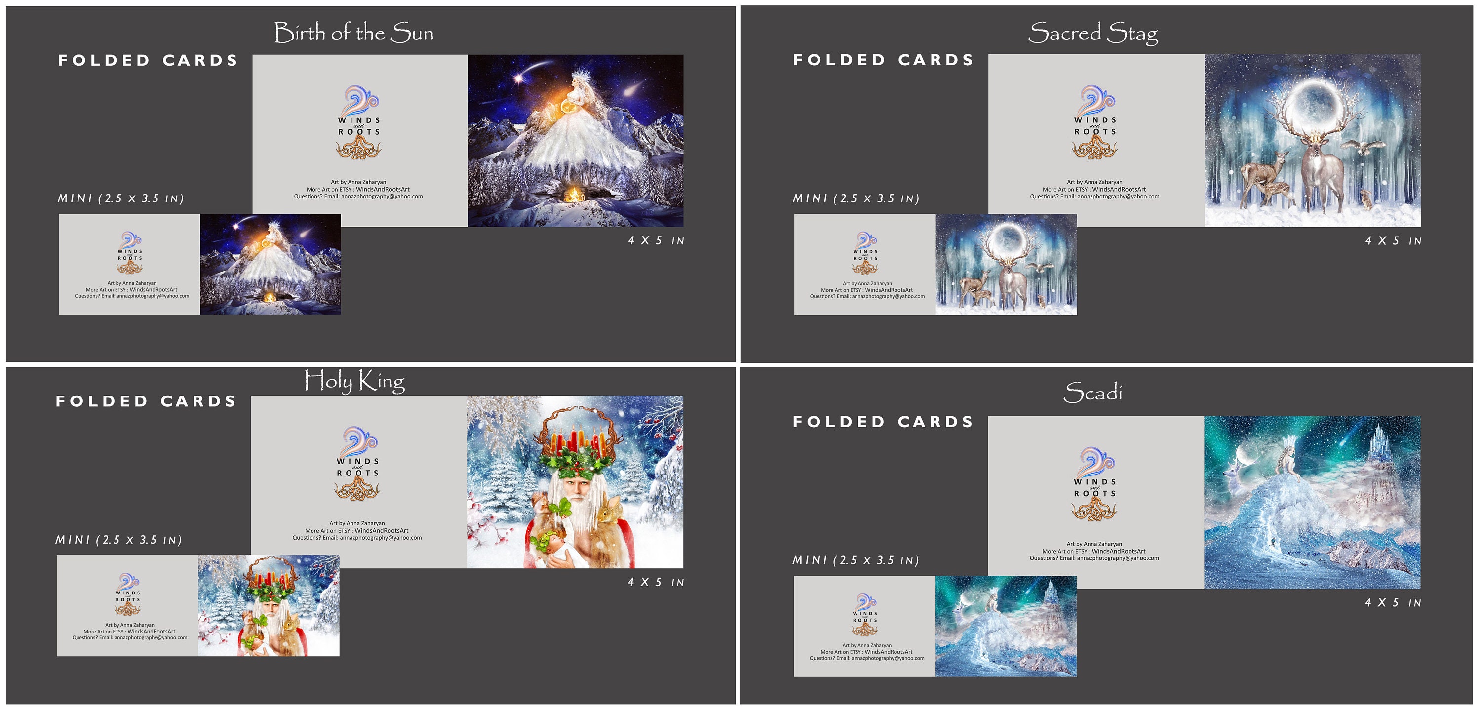 Yule Altar Card Winter Goddess Card Birth of the Sun Sacred Stag ...