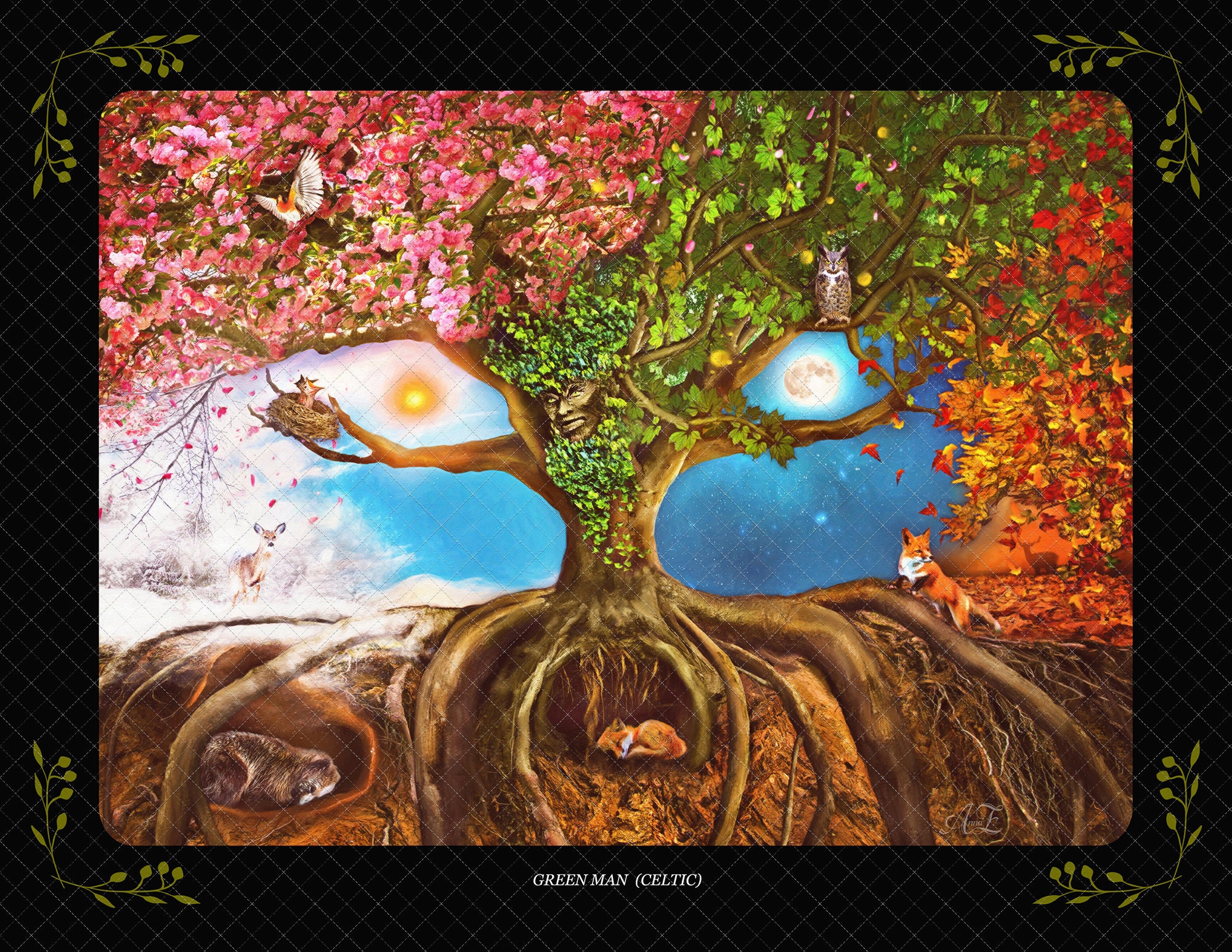 CLEARANCE 2024 Earth Elemental Calendar 12 Months Pagan Art Nature ...