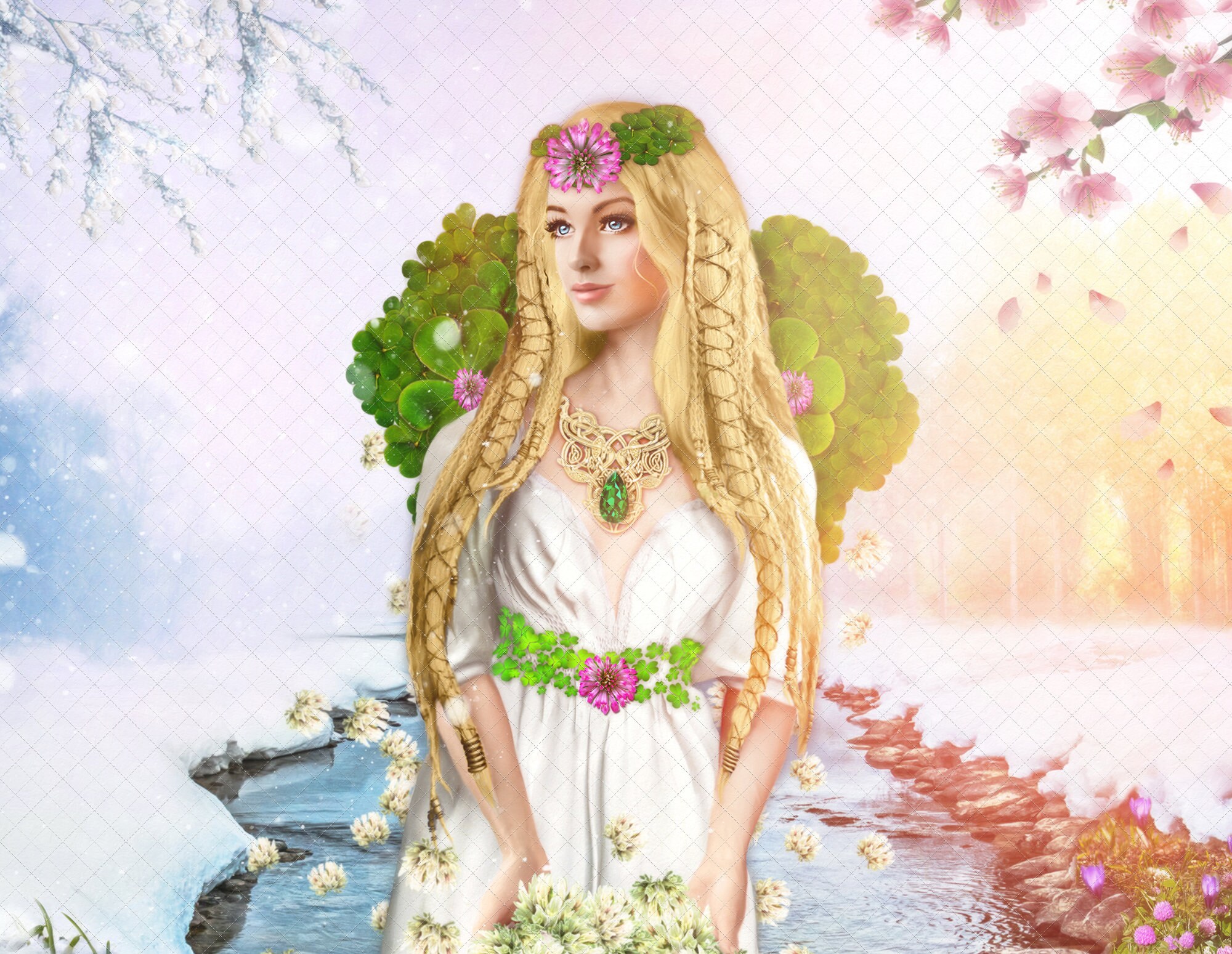 Olwen Celtic Goddess Fine Art Print Spring Goddess Flower - Etsy Olwen Celtic Goddess Fine Art Print Spring Goddess Flower - Etsy