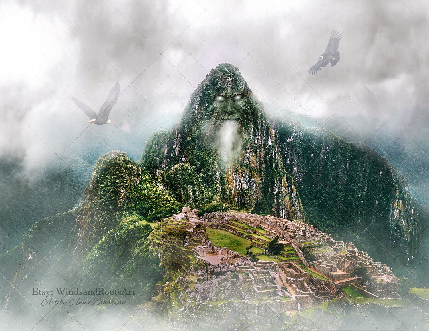 Apu Mountain Spirit Fine Art Print Native American Art Pagan Mythology ...