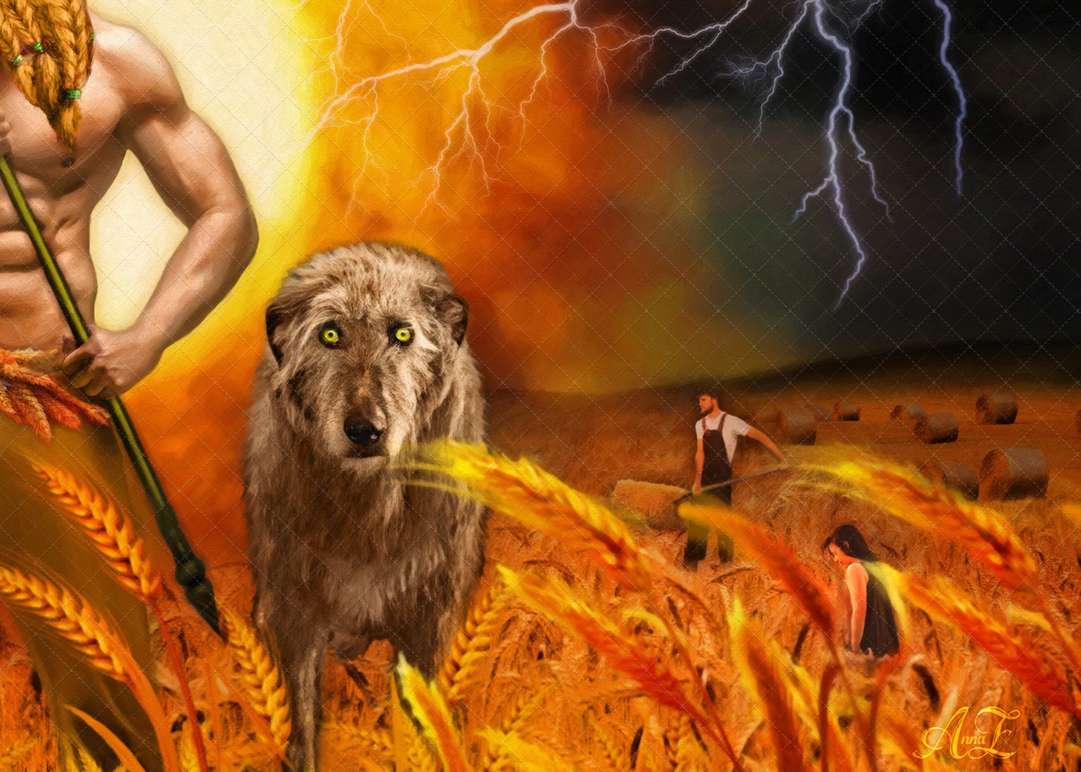 Lugh Fine Art Print Lammas Art Lughnasadh Sun God Wall Art Fire God ...