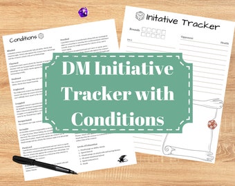Initiative Tracker Sheet - Etsy