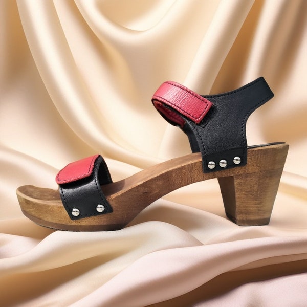 Wood Heel Sandals - Etsy