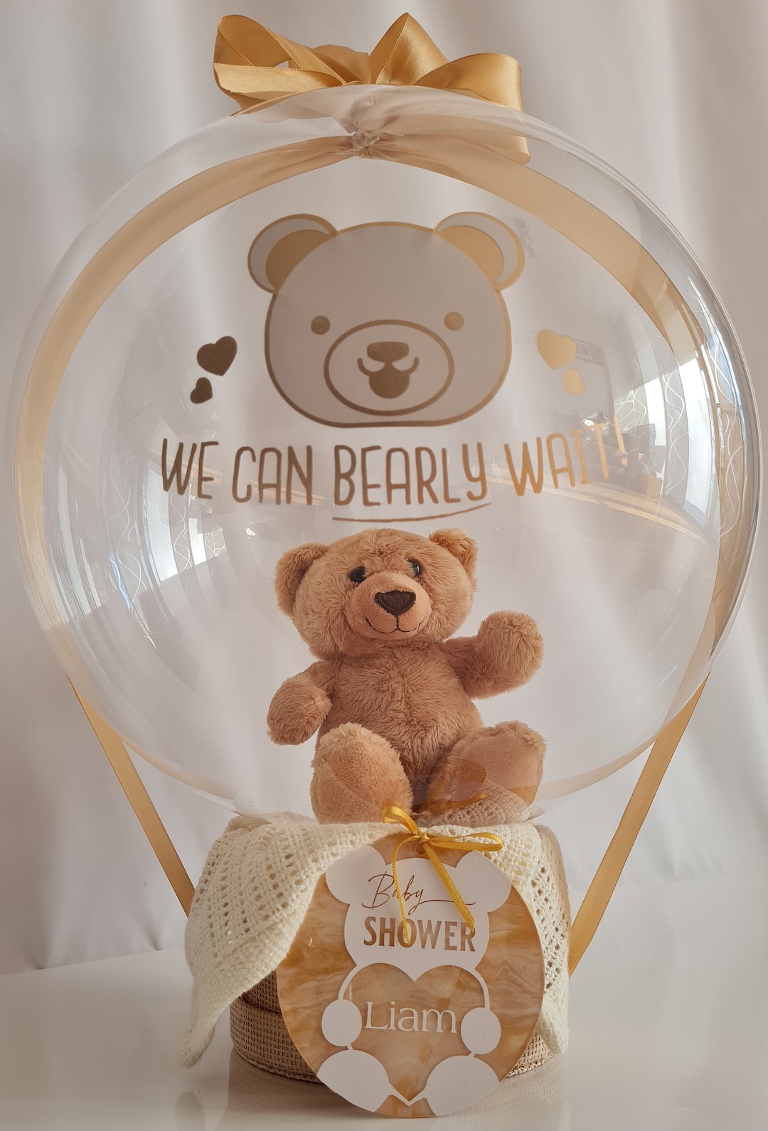 Personalized Balloon With Teddy Bear - Baby Gift - Soft Toy in Balloon ...