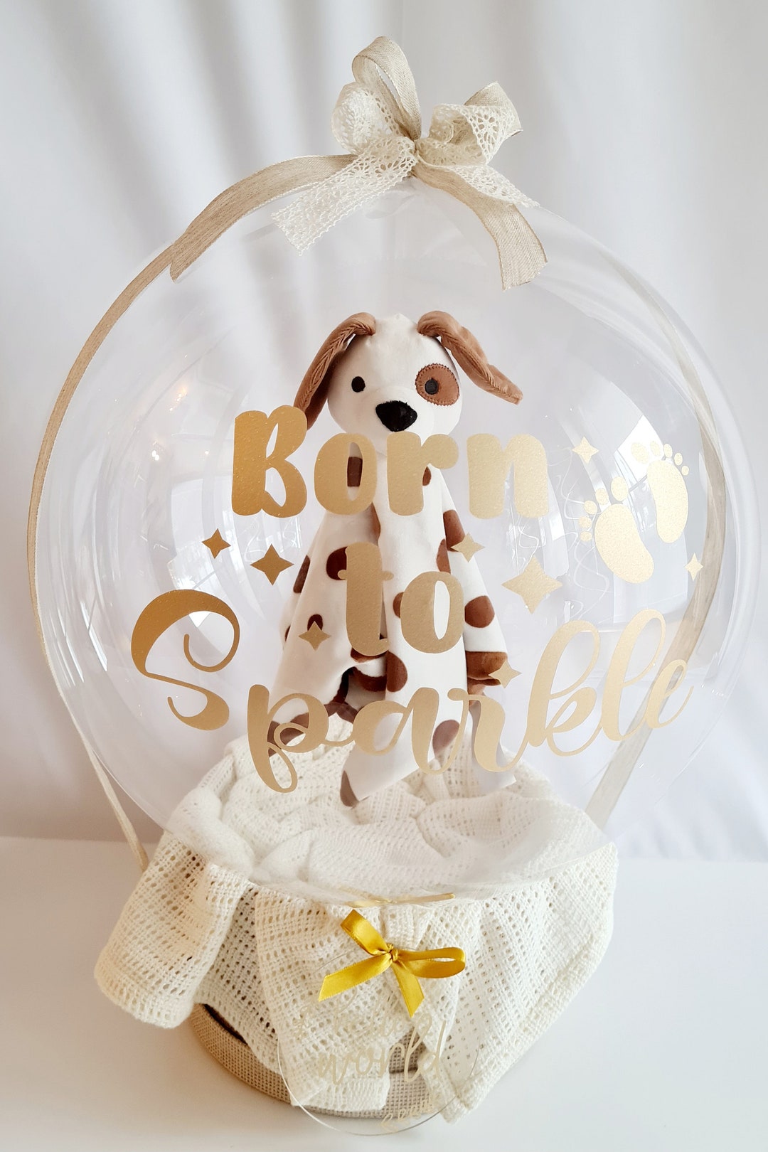Personalisiertes Schmusetuch im Ballon - Babygeschenk - Kuscheltier im ...