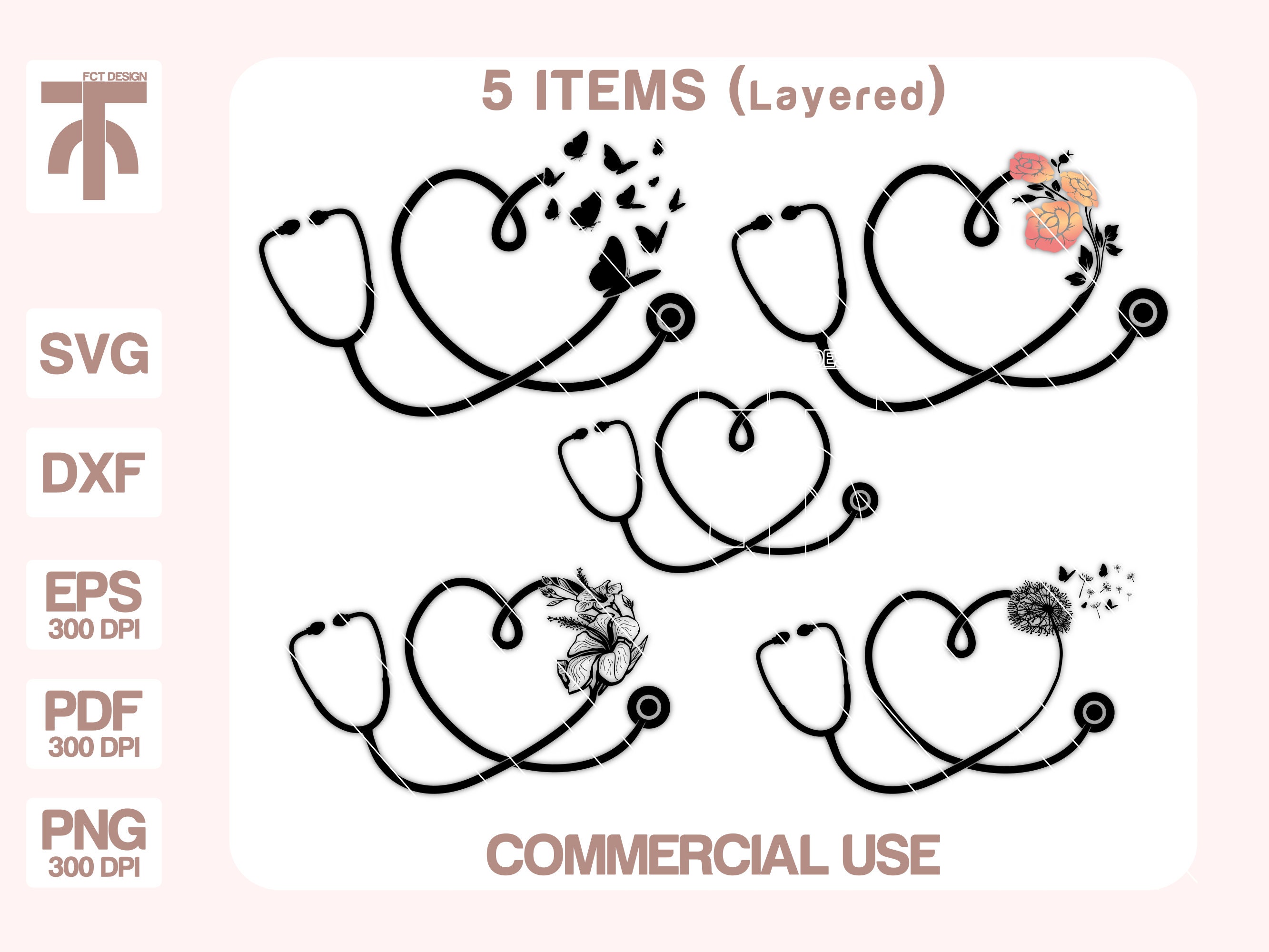 Stethoscope Svg, Heart Stethoscope Svg, Stethoscope Butterfly Svg ...