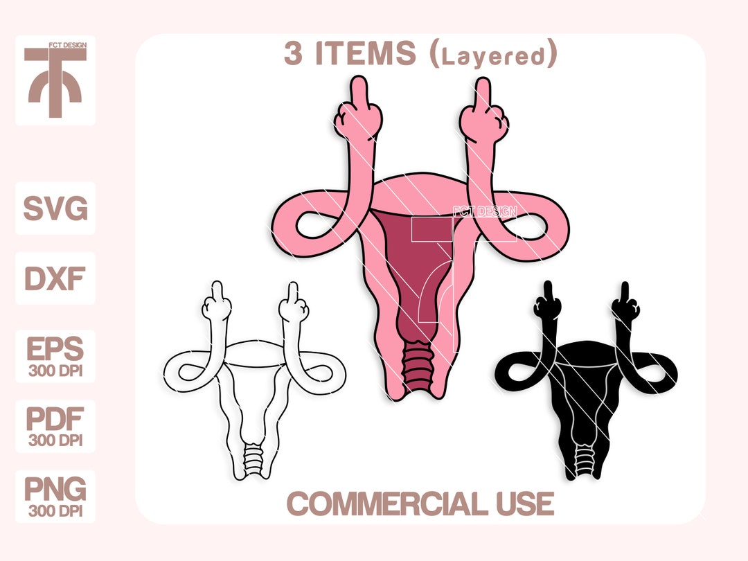 Uterus Middle Finger Svg, Pro Choice Svg, Mind Your Own Uterus Svg, My ...