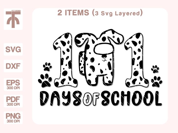 101 Days of School Svg 101 Days of School Dalmatian Dog | Etsy