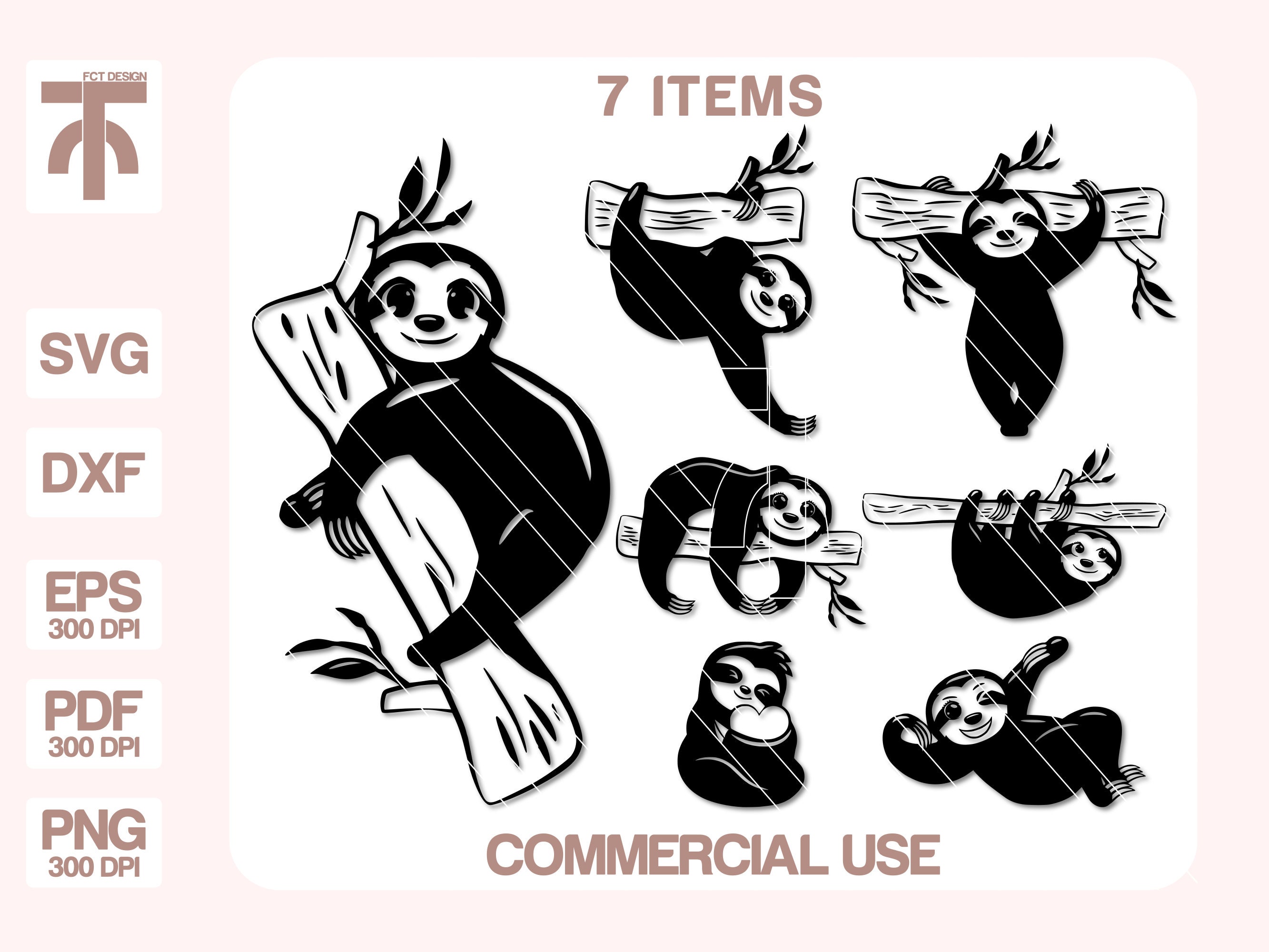 Sloth Svg Sloth Svg Bundle Sloth Silhouette Cute Sloth Svg - Etsy