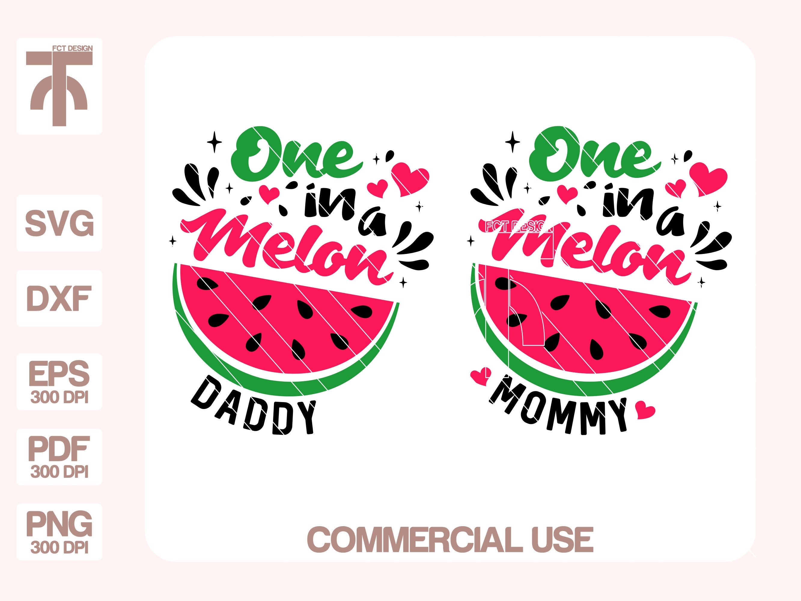 One in A Melon Svg One in A Melon Family Svg Bundle - Etsy