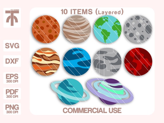 Solar System Svg Planets Svg Solar System Clipart Planets | Etsy