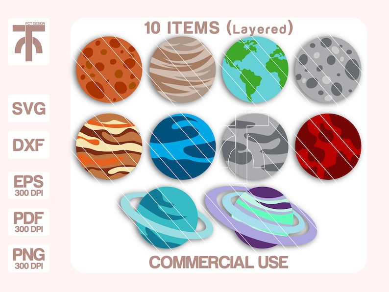 Solar System Svg Planets Svg Solar System Clipart Planets | Etsy