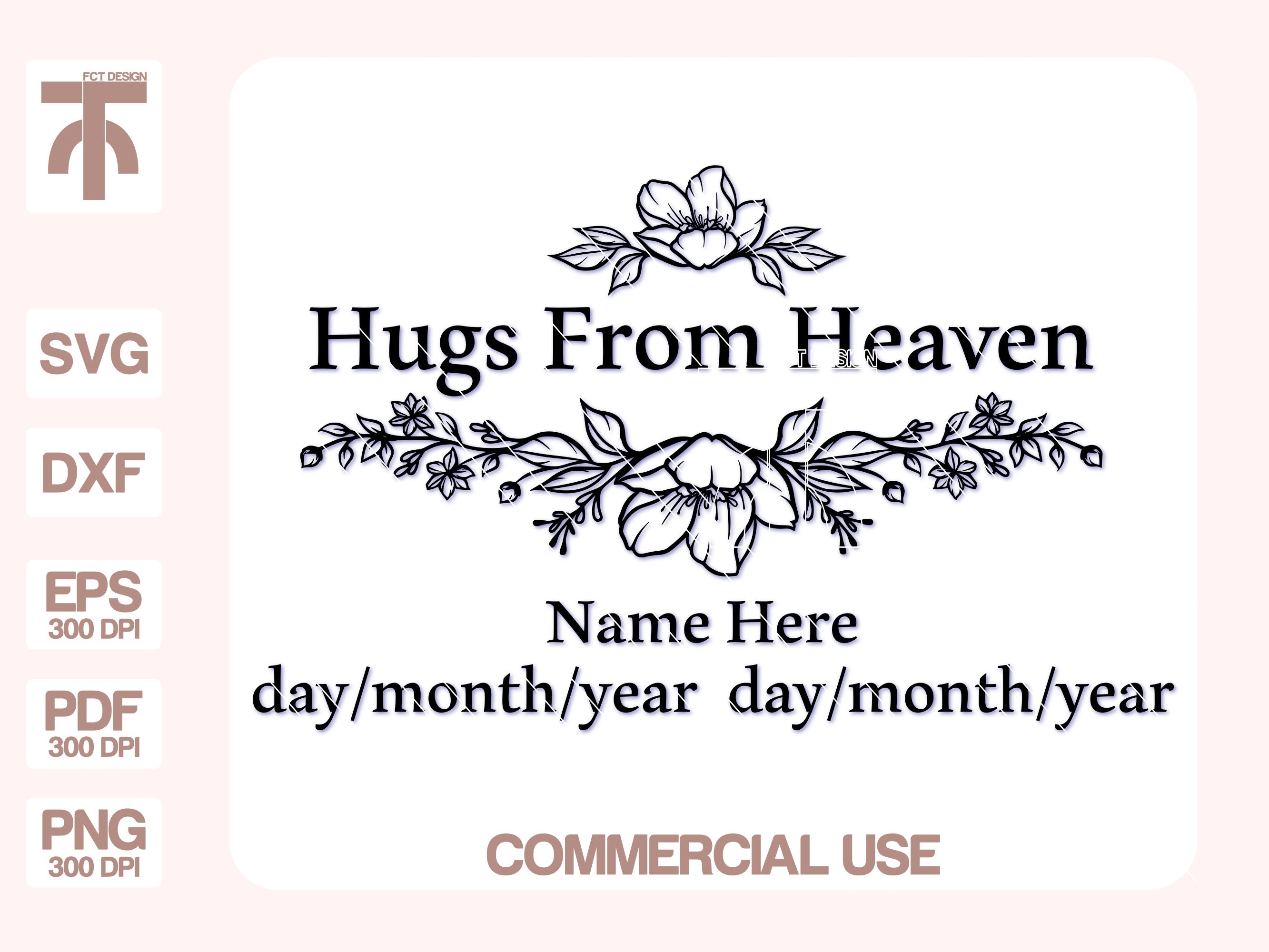 Hugs From Heaven Svg Personalized Memorial Svg A Hug From - Etsy