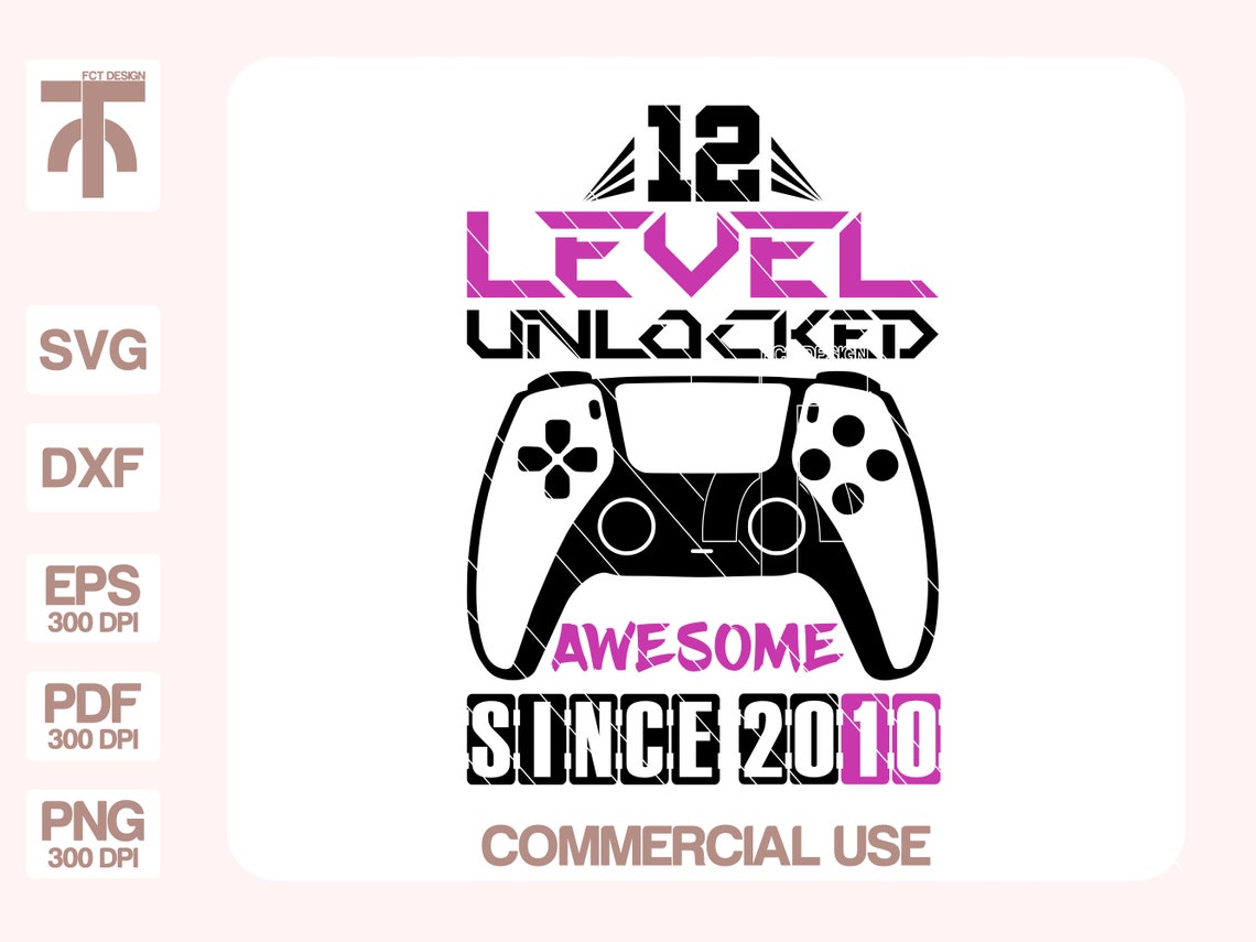 Level 10 Unlocked Svg, Level "personalized" Unlocked Svg, Gamer ...
