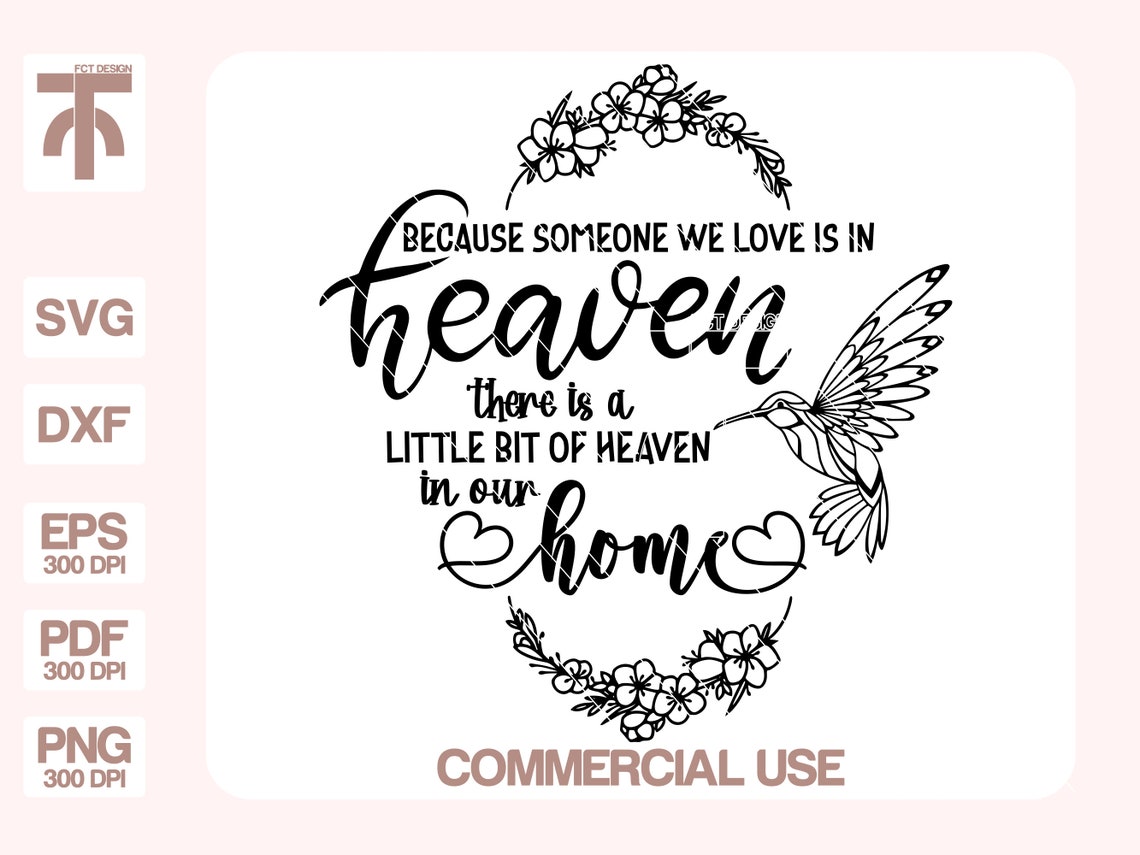 Hugs From Heaven Svg A Hug From Heaven Svg Hummingbird - Etsy