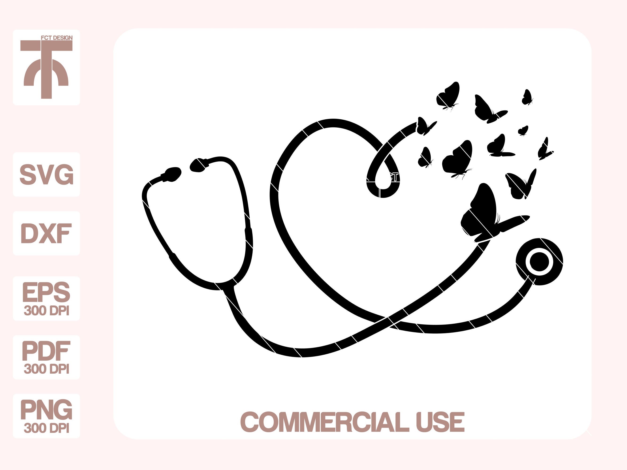 Stethoscope Svg Heart Stethoscope Svg Stethoscope Butterfly - Etsy