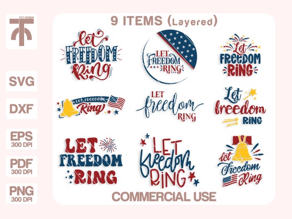 Let Freedom Ring Svg Bundle America Svg 4th of July Svg - Etsy