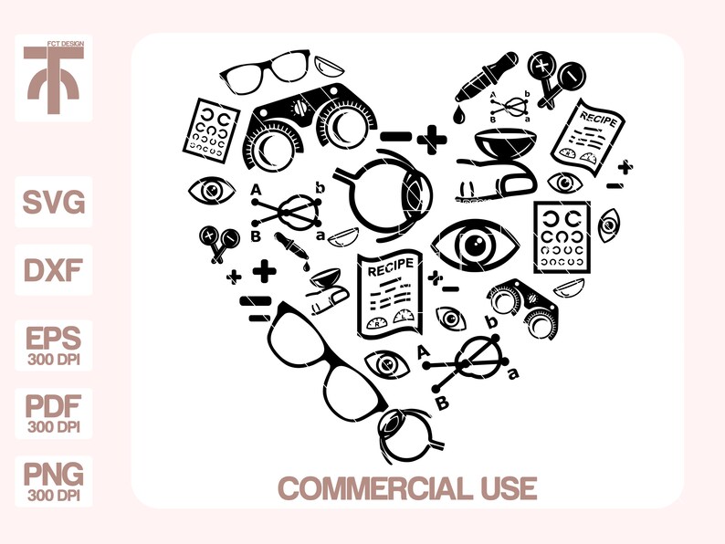 Optometry Svg Optometry Heart Svg Optometrist Svg Glasses - Etsy
