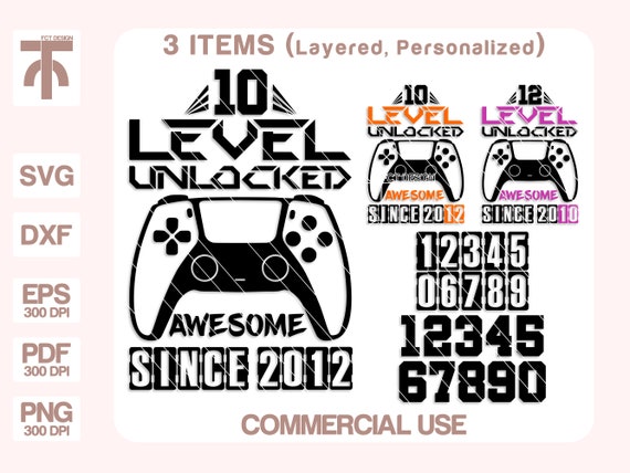 Level 10 Unlocked Svg Level personalized Unlocked | Etsy