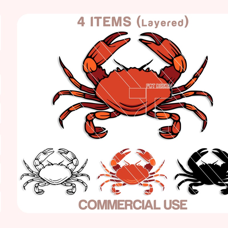 Crab Svg - Etsy