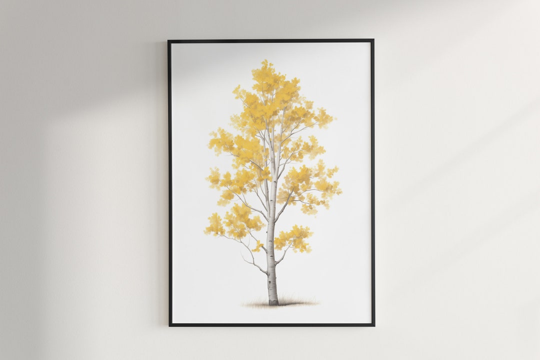 Whispers of the Forest - Quaking Aspen Tree Poster, Botanical Art Print ...