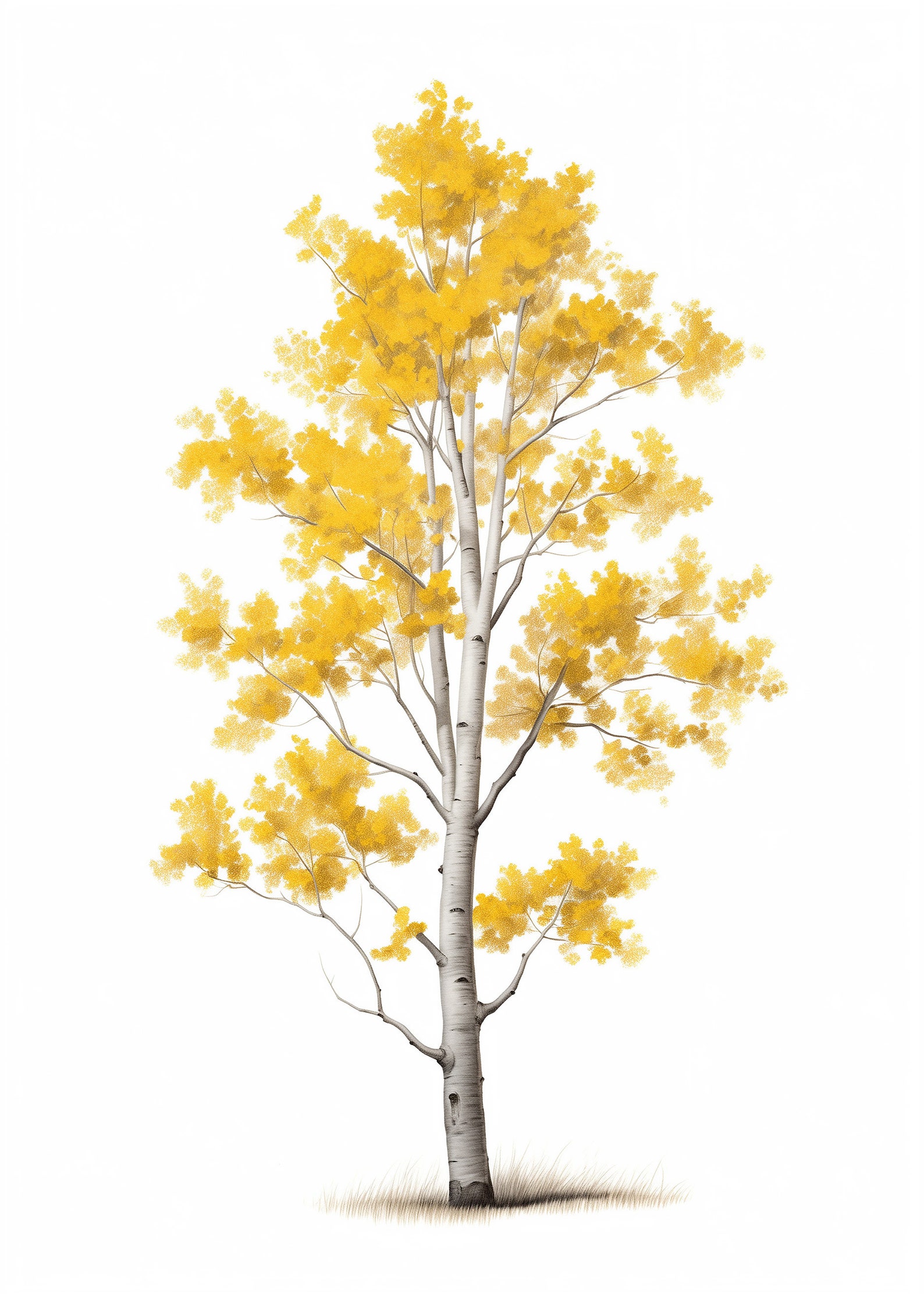 Whispers of the Forest - Quaking Aspen Tree Poster, Botanical Art Print ...