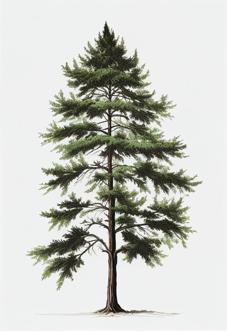 Majestic Cedar Tree Poster Botanical Art Print, Nature-inspired Wall ...
