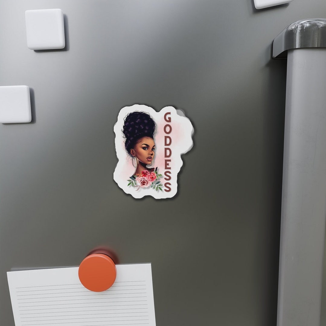 Cute Magnet Black Girl Magic Goddess Kiss-cut Magnets Gift for - Etsy