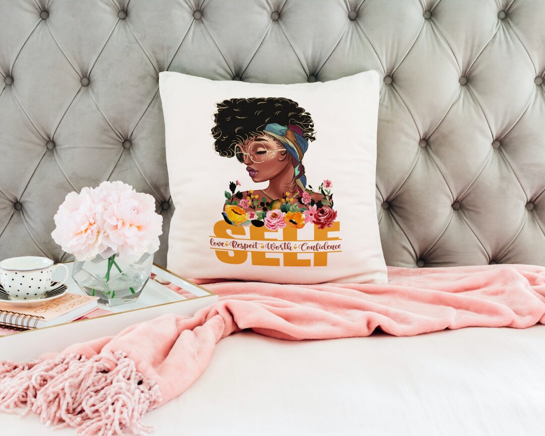 Self Respect Black Girl Magic Spun Polyester Square Pillow With Pillow ...