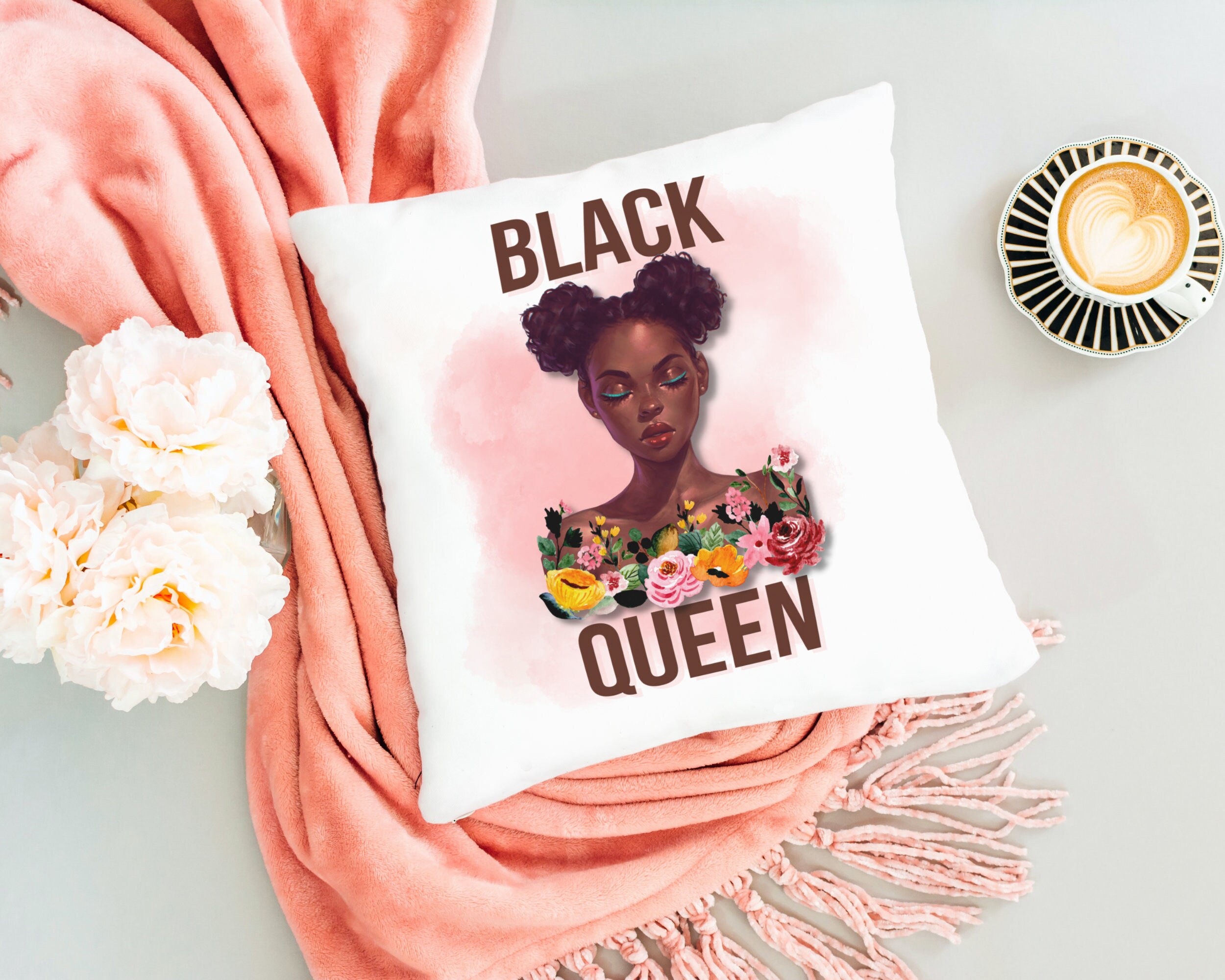 Black Queen Black Girl Magic Spun Polyester Square Pillow - Etsy