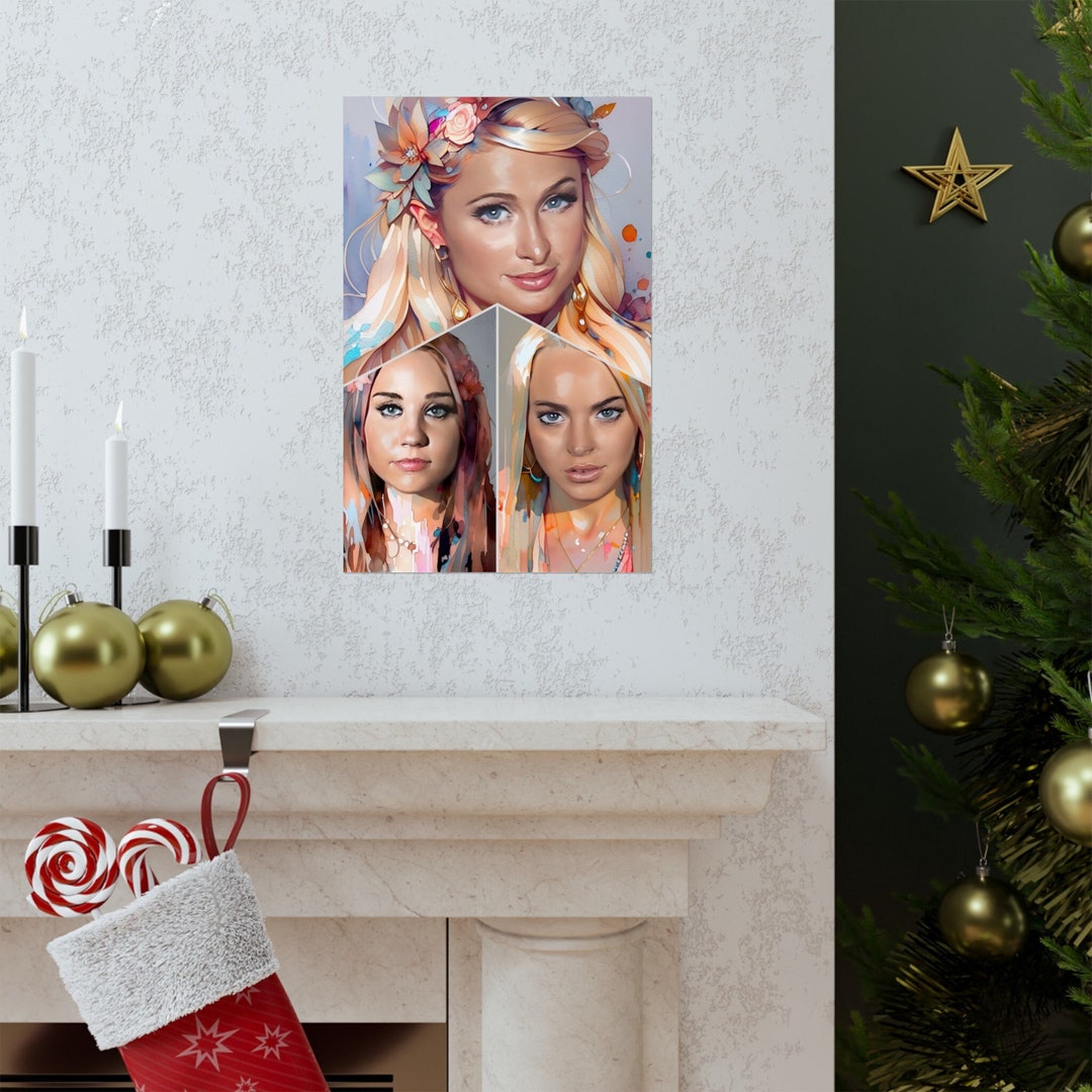 Celebrity Mugshot Poster. Lindsey, Amanda, Paris. 2000s Pop Culture - Etsy