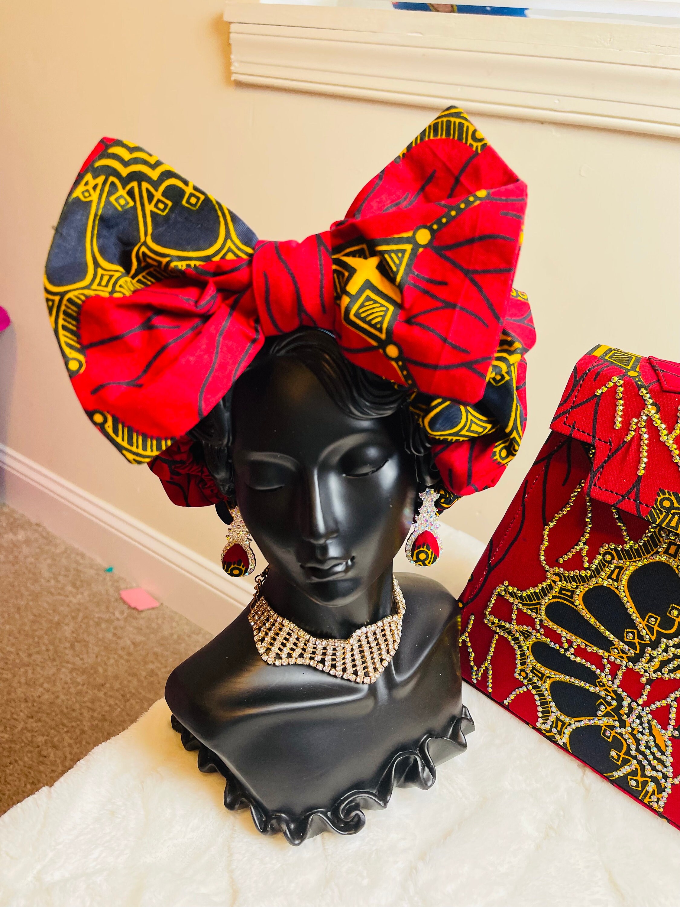 Ankara Shoulder Bag With Matching Headband and Earing African Print ...