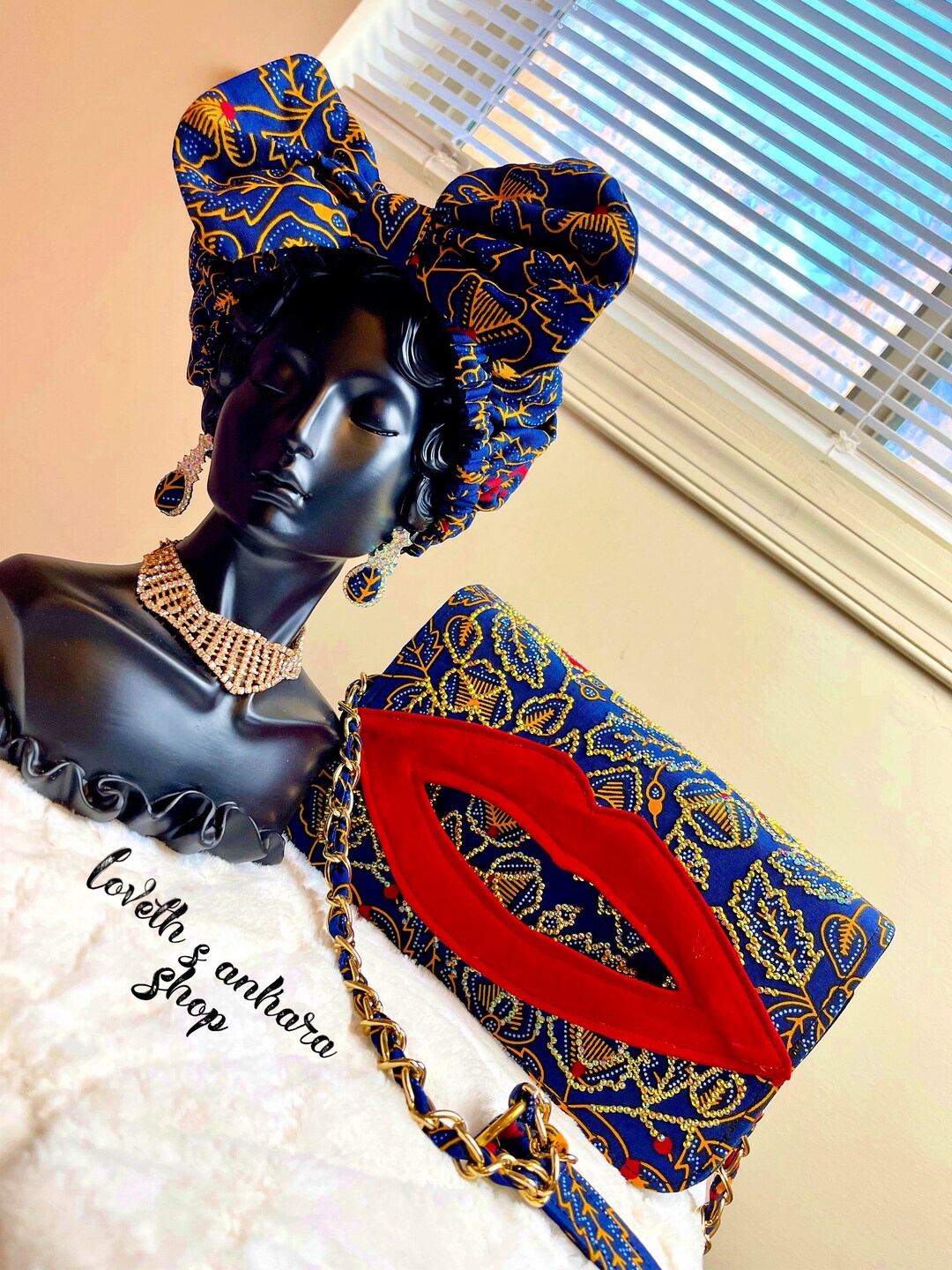Ankara Shoulder Bag With Matching Headband and Earing African Print ...