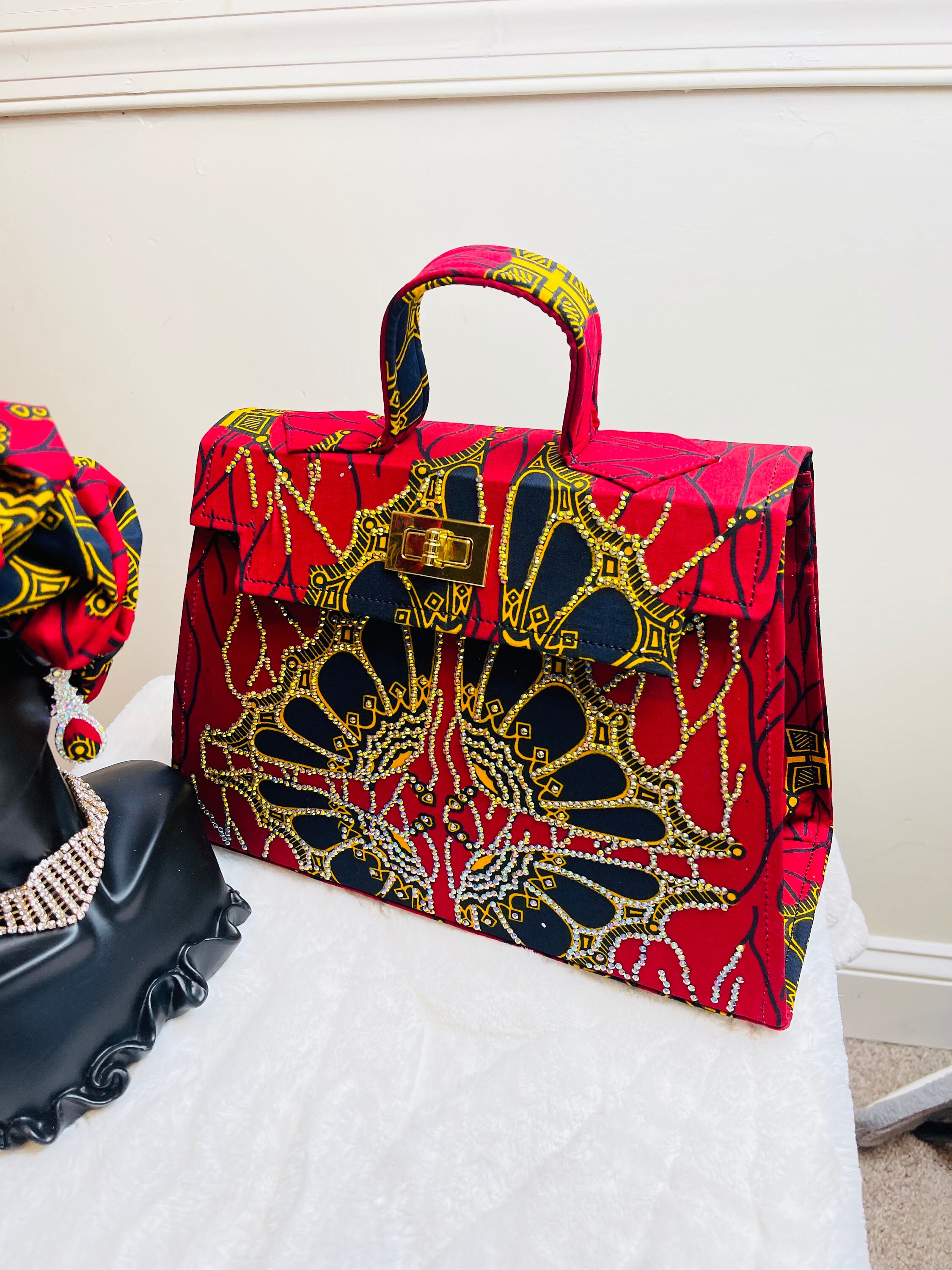 Ankara Shoulder Bag With Matching Headband and Earing African Print ...