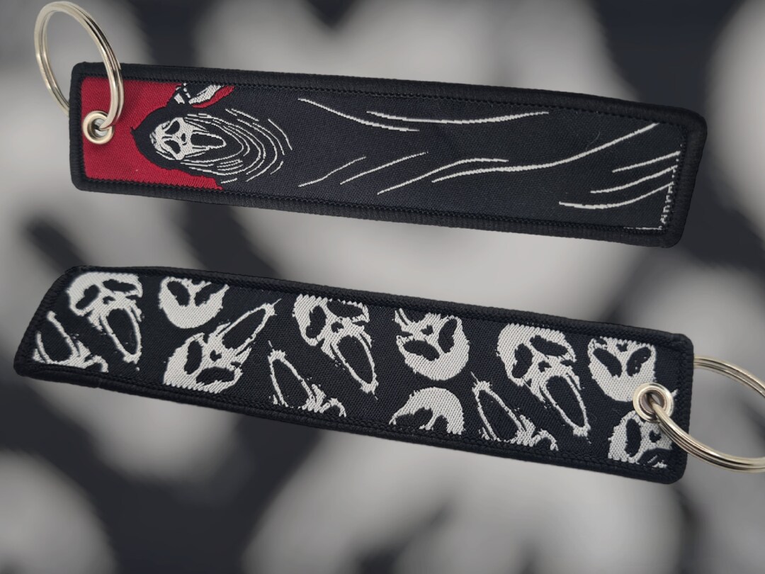 Ghostface Embroidered Double Sided Keychain Scream Horror - Etsy