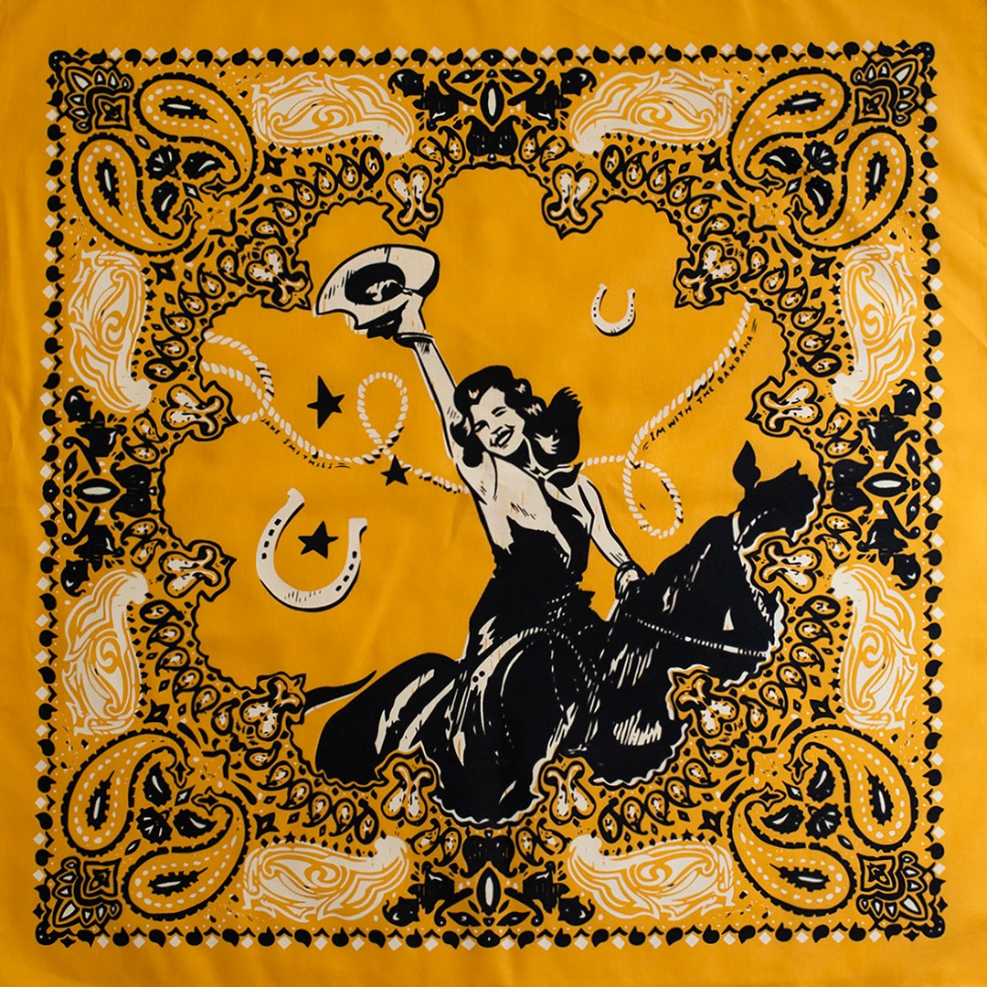 Yellow Bandana Cowgirl Western Theme, Bandanas for Men, Bandana for ...
