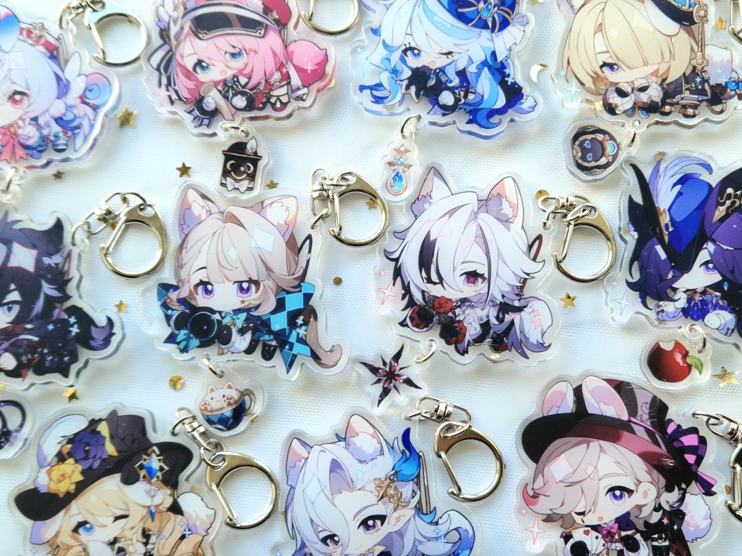 Genshin Impact 11 Fontaine Character Keychains With Dangling Charm ...