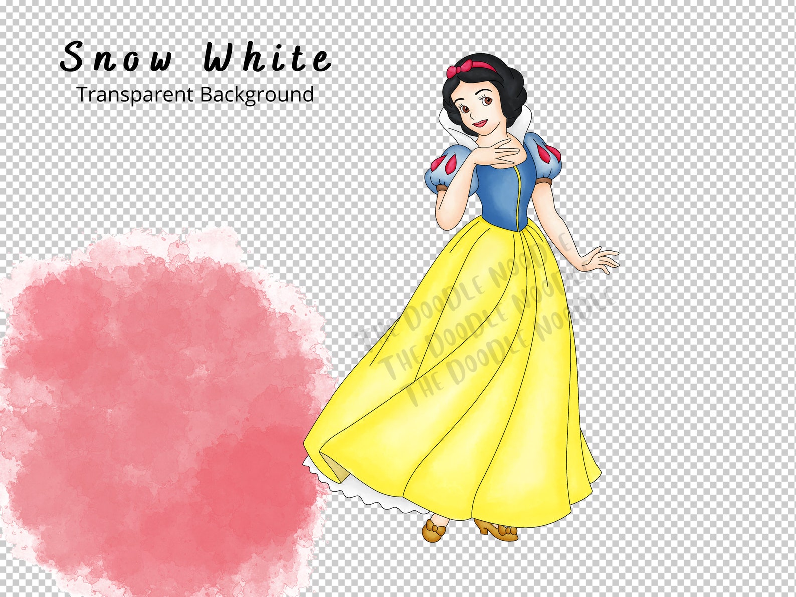 Snow White Hand Drawn Watercolor Clipart Cute Cartoon - Etsy