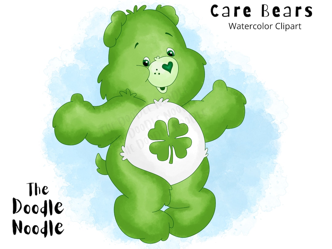 Good Luck Bear Vintage Care Bears Watercolor Clipart PNG - Etsy UK