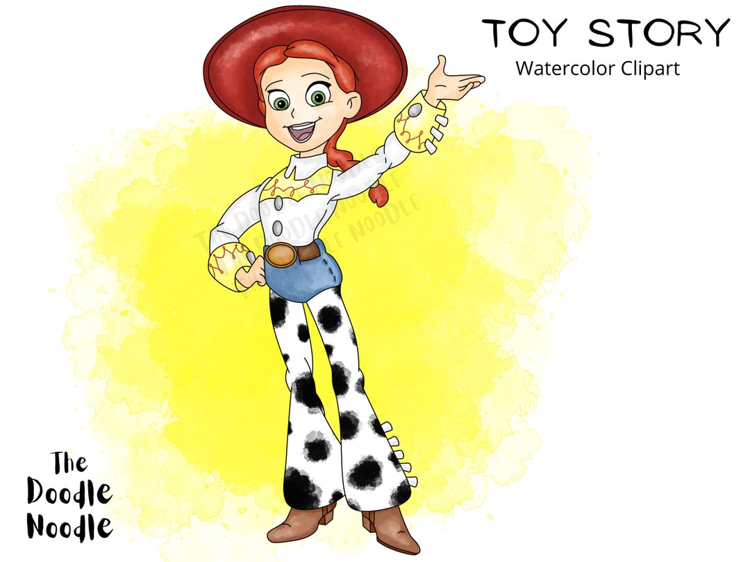Jessie Toy Story PNG Hand Drawn Watercolor Clipart Cute - Etsy