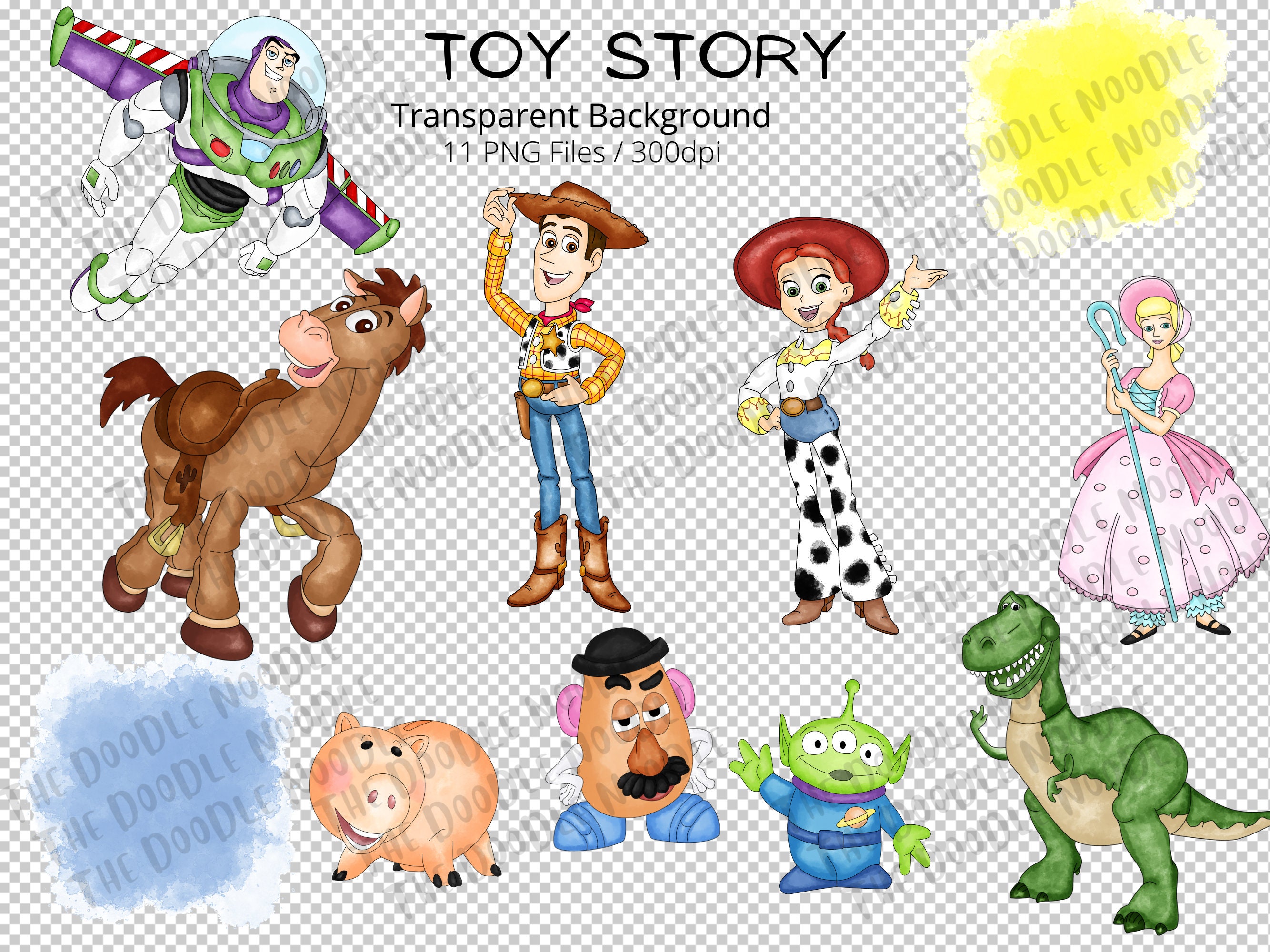 Toy Story Hand Drawn Watercolor Clipart Cute Cartoon - Etsy Singapore