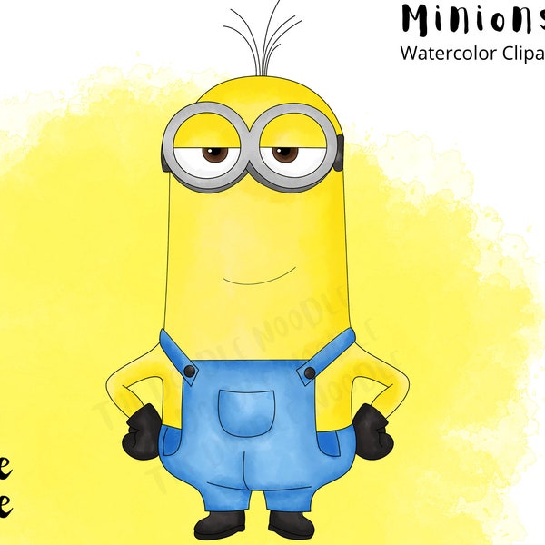 Watercolor Minion Clipart - Etsy