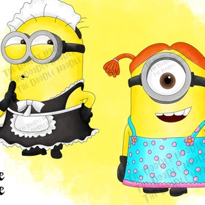 Minions Hand gezeichnet Aquarell Clipart Cartoon - Etsy.de