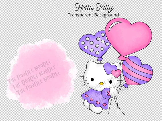 Hello Kitty With Balloons Clipart