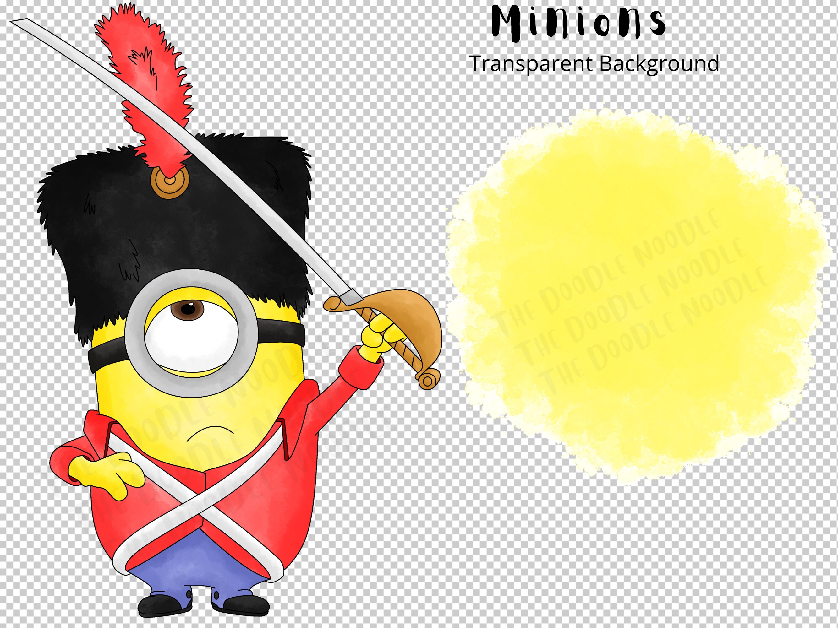 Guard Minion Minions Hand Drawn Watercolor Clipart Cartoon - Etsy
