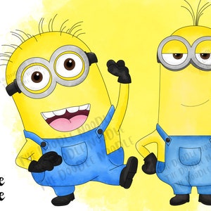 Minions Hand gezeichnet Aquarell Clipart Cartoon - Etsy.de