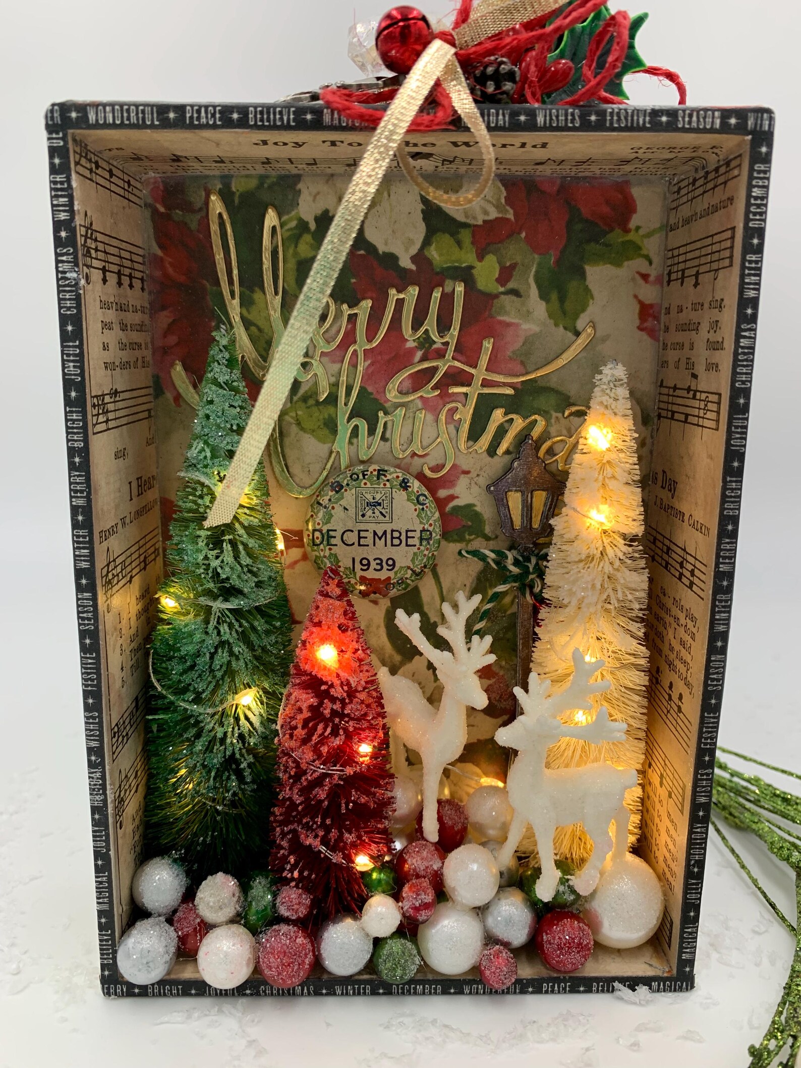 December 1939 Shadowbox, Merry Christmas Outdoors Vignette, Forest Time ...
