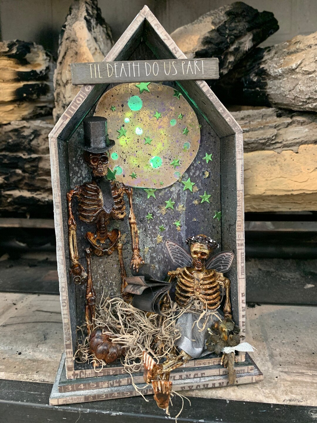 Sir Roderick and His Julia Halloween Love Story Skeleton - Etsy