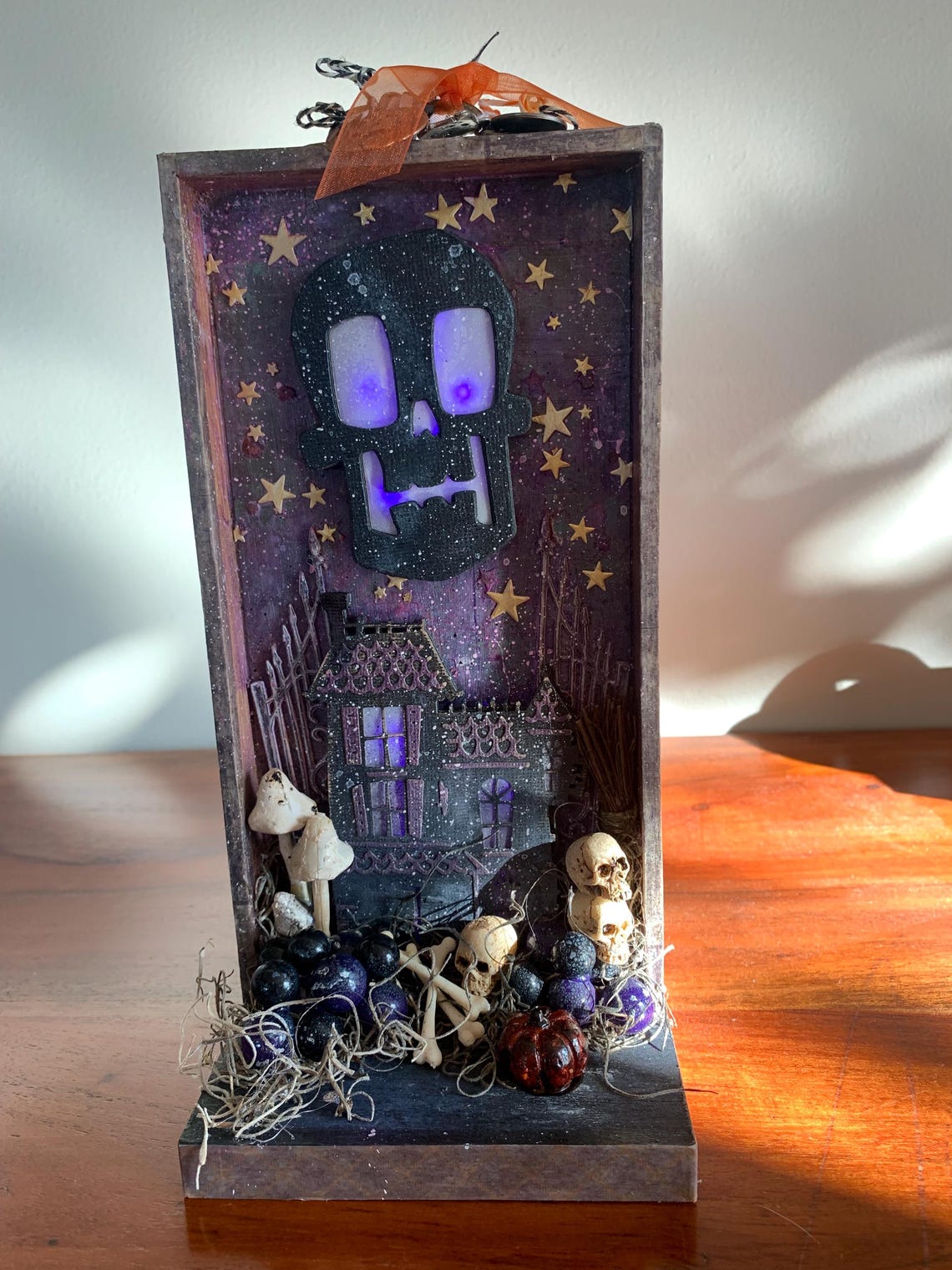 Skully the Skeleton, Halloween Vignette, Shadowbox, Diorama, Haunted ...